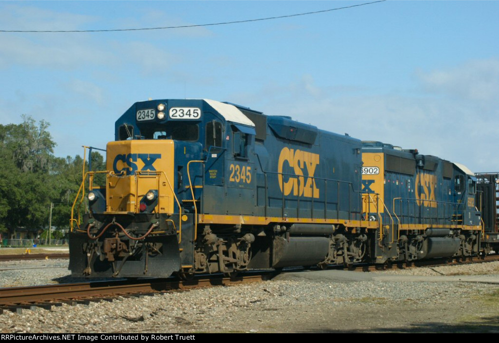CSX Slug 2345 & Mother 6902 working a rail train through Wildwood, FL.